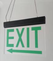 China Automatic Maintained Double Sided Exit Sign 392x250mm with 3+ Hour Emergency Duration for Ceiling Suspended Installation for sale