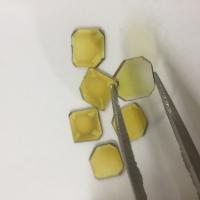 China Lab Grown Synthetic Yellow Diamond Hpht Mono Diamond Plates 3*3*0.3mm for sale