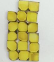 China Lab Grown Synthetic Yellow Diamond Hpht Mono Diamond Plates 3*3*0.3mm for sale