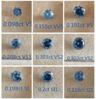 China Light Blue color HPHT rough diamond, Dark blue color rough diamond stone, uncut lab grown blue diamond Boron doped hpht diamond 0.1-5ct for sale