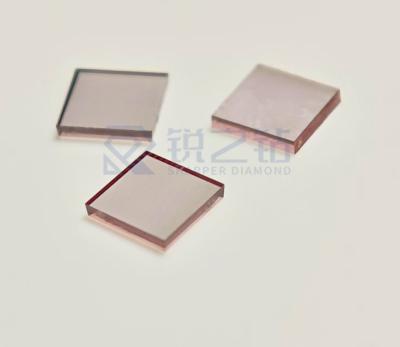 China Optical Grade Pink CVD Diamond Plate 3x3x0.5mm Synthetic CVD Lab Grown Diamond for sale
