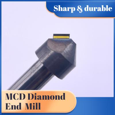 China MCD Monocrystalline Diamond End Mill Chamfer Cutter Acrylic Specific Diamond Engraving Cutter for sale
