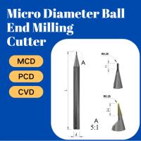 China Micro Diameter Ball End Milling Cutter Electronic CVD Diamond Cutting Tool Precision for sale
