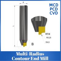 China Multi Radius Contour End Mill 10x Faster PCD MCD Diamond Tools for sale