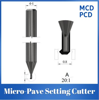 China Micro Pave Setting Cutter PCD MCD Diamond Tools Precision Positioning for sale