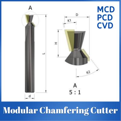 China Multi Angle MCD PCD CVD Diamond Tools Modular Chamfering Cutter for sale