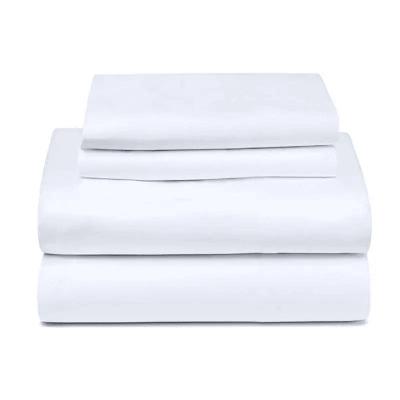 China Luxury White Hotel Fitted Sheets Hotel Style Bed Sheets With Woven Technics for sale