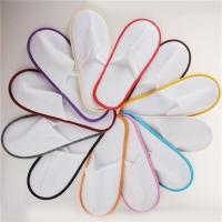 China Embroidery Logo Disposable Hotel Slippers Open Toe Style For Indoor Use for sale