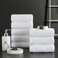 China Luxury White Hotel Towels 100% Cotton Washable Plain Bath Towel for sale