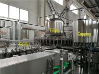 China Automatic PET Bottle Filling Machine 16000BPH Hanging Neck Technology 3 in 1 Washing Filling Capping for sale