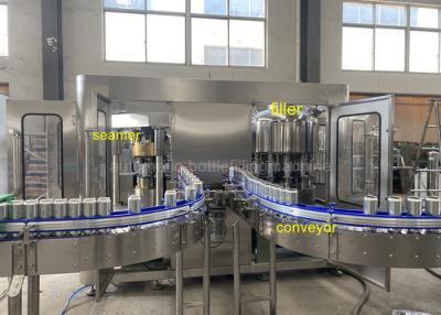 China 6000CPH Rotary Soda Beverage Can Filling Machine Non Gas Type 12 Head Filler 4 Head Sealer for sale