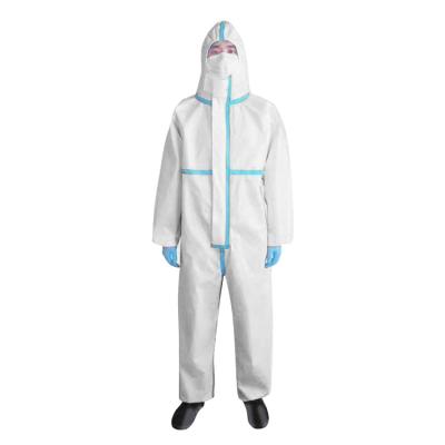 China S/M/L/Xl/Xxl Medical Protective Coverall With Cotton Knitted Cuff for sale