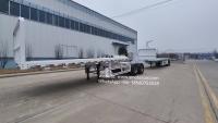 China 12 Wheels 12.00R25 Superlink Trailers Double Trailer For 20ft And 40ft Container Transport for sale