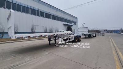 China 12 Wheels 12.00R25 Superlink Trailers Double Trailer For 20ft And 40ft Container Transport for sale