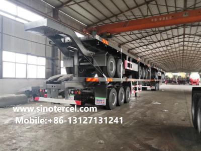 China 3 Axle Flat Bed Semi Trailer 35-50 Tons for sale