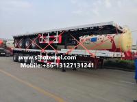 China 4 Axles Flat Bed Semi Trailer Strong Bearing Stable Single Axle Can Be Lifted 50-70 Ton for sale