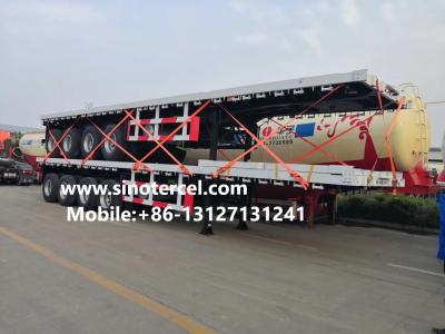 China 4 Axles Flat Bed Semi Trailer Strong Bearing Stable Single Axle Can Be Lifted 50-70 Ton for sale