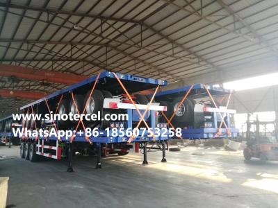 China 3 Axles Flat Bed Semi Trailer for Heavy Duty Cargo Transportation for sale