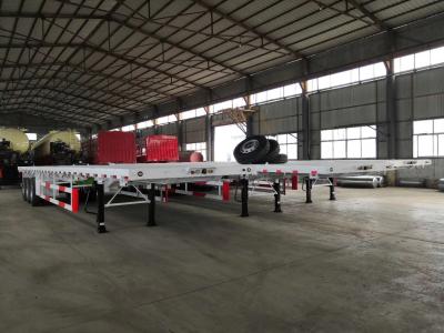China Customizable Flat Bed Semi Trailer with 12 R22.5 Radial Tires and 40-60t Load Capacity Built from High-strength Steel for sale