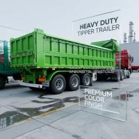 China SINOTERCEL 3 Axle 25CBM rear-tipping self-unloading Color customization with electric tarpaulin for sale