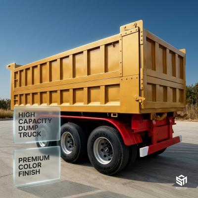 China Length 7500mm 3 Axle Tipper Semi Trailer Truck Tipping Trailers Yellow for sale