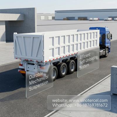 China 6-Axle 80T Tipper Semi-trailer with Hydraulic Suspension for Heavy-duty Dump Transport for sale