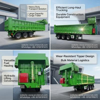 China SINOTERCEL 3-Axle Wear-Resistant Dump Semi-Trailer with 24 cbm Loading Capacity for Heavy-Duty Transport for sale