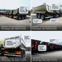 China 3 Axles  Dumping Tipper Semi Trailer efficient loading and unloading U type Military green, specially customized Front Lifting Hydraulic Large-capacity for sale