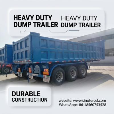 China 3 Axles Dumping Tipper Semi Trailer 20-50CBM Front Lifting Hydraulic Rear-tipping dump Highly efficient Stable for sale