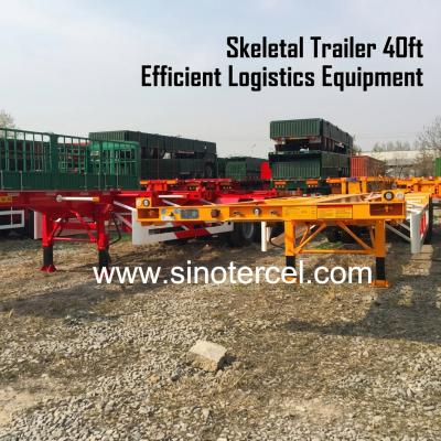 China Q235 Steel Skeletal Semi Trailer WABCO Brakes Container Semi Trailer for sale