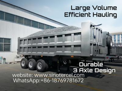 China 3 Axles Hydraulic Tipper Semi Trailer with Large Volume and Heavy Duty Design for Efficient Hauling for sale