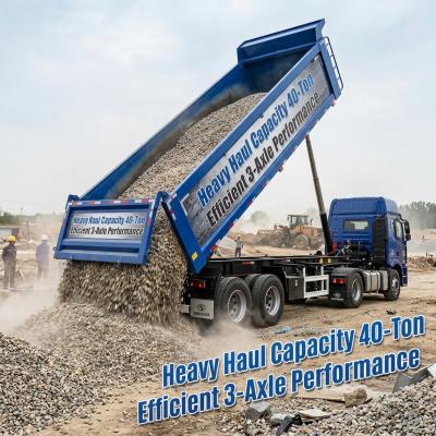 China Unleashing Heavy Hauling Efficiency 40-Ton 3-Axle Semi-Trailer Trucks for sale