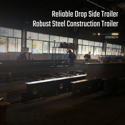 China SGS BV Drop Side Semi Trailer 40000kg With Steel Floor And Checker Plate for sale