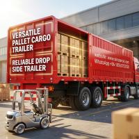 China Pallet Transport Sidewall Semi Trailer  Cargo Container Trailer 20-70 Tons Detachable side plate for sale