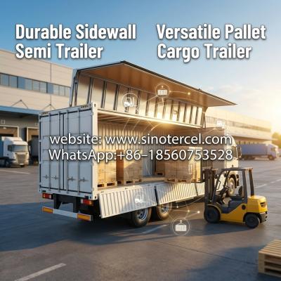 China Pallet Transport Sidewall Semi Trailer 20000kg-70000kg Cargo Container Trailer for sale