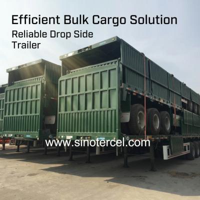 China High Side Wall Semi Trailer With 2/3/4 Axles And Spare Tire Carrier for sale
