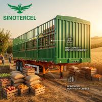 China Green Fence Semi Trailer 40000kgs Shipping Container Semi Trailer for sale