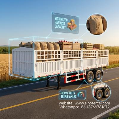 China 3 Axle 60 Ton Drop Side Fence Semi Trailer for sale