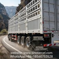 China 4 Axles Bulk Cargo Fence Semi Trailer Animal Husbandry Agriculture Durable Good Quality for sale