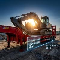 China Agricultural Machinery Low Bed Semi Trailer 60T Extendable Low Bed Trailer for sale