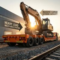 China 3 Axles Semi Lowbed Trailer 60000kg Semi Truck Flatbed Trailer for sale