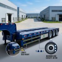 China Heavy Duty Semi Lowbed Trailer Tri Axles With JOST Landing Gear for sale
