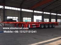 China 4 Axles Flat Bed Semi Trailer Strong Bearing Stable Single Axle Can Be Lifted 40-60 Tons for sale