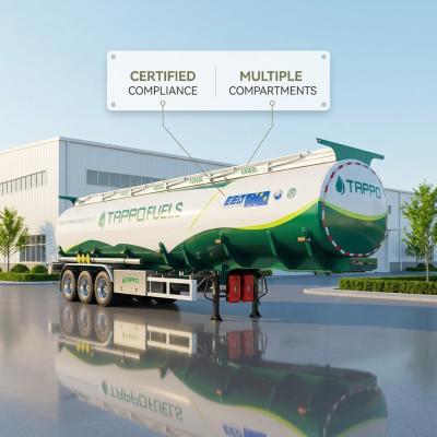 China 45CBM 4 Compartment 3 Axle Tanker Semi Trailer Heavy Duty Stability Meets Multi Product Fuel Efficiency for sale