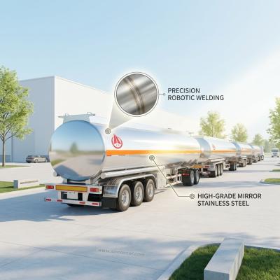 China Carbon Steel Fuel Tank Semi Trailer Q235 4 Axle Tanker Trailer for sale