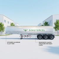 China 40-60m3 Fuel Tank Semi Trailer with 3 Axles and 12 Tires for sale