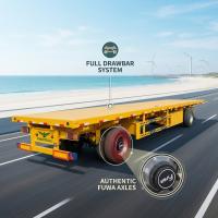 China 315 80R22.5 Flat Bed Trailer Full Trailer 20 Ton High Tensile Low Alloy for sale