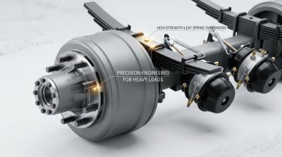 China 13 Ton Semi Trailer Axle Superior Load Bearing Capacity For Heavy Hauls for sale