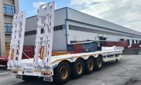 China 4-Axle Low-Flat Semi-Trailer with 120-ton Load Capacity and High-Strength Steel Main Beam for Heavy-Duty Transportation for sale