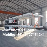 China 3 Axle Flatbed Semi Trailer Customized 50-60 Tons 20 Ft 40 Ft For Container Carrying With container lock White for sale